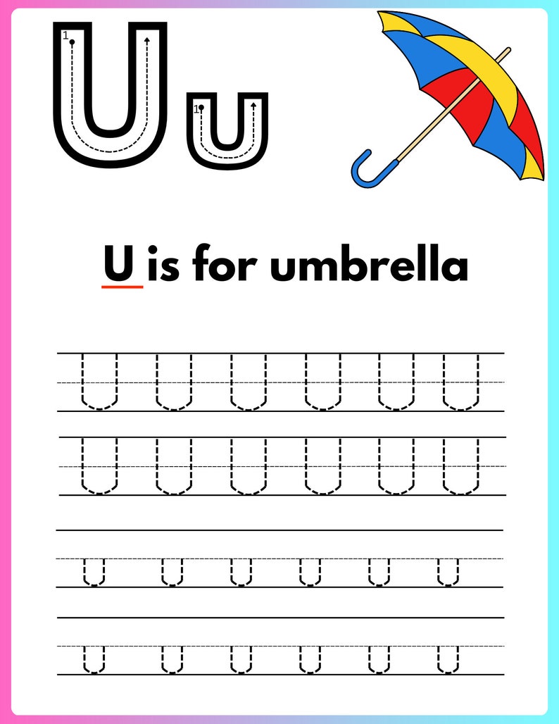 Printable Preschool Alphabet Handwriting Tracing, Uppercase and ...