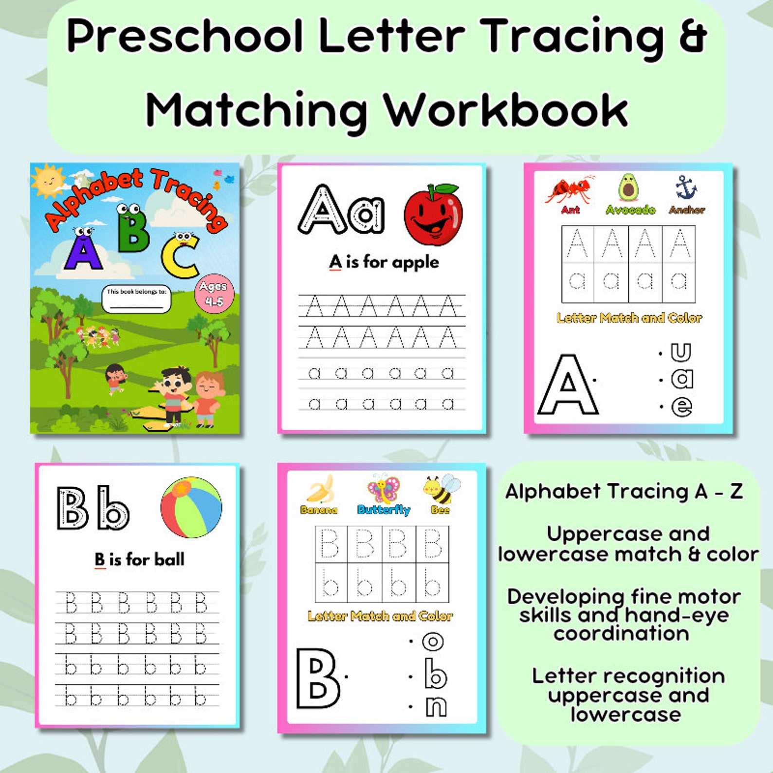 Printable Preschool Alphabet Handwriting Tracing, Uppercase and ...