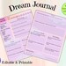 Editable and Printable Dream Journal | Guided Dream Diary | Sleep ...