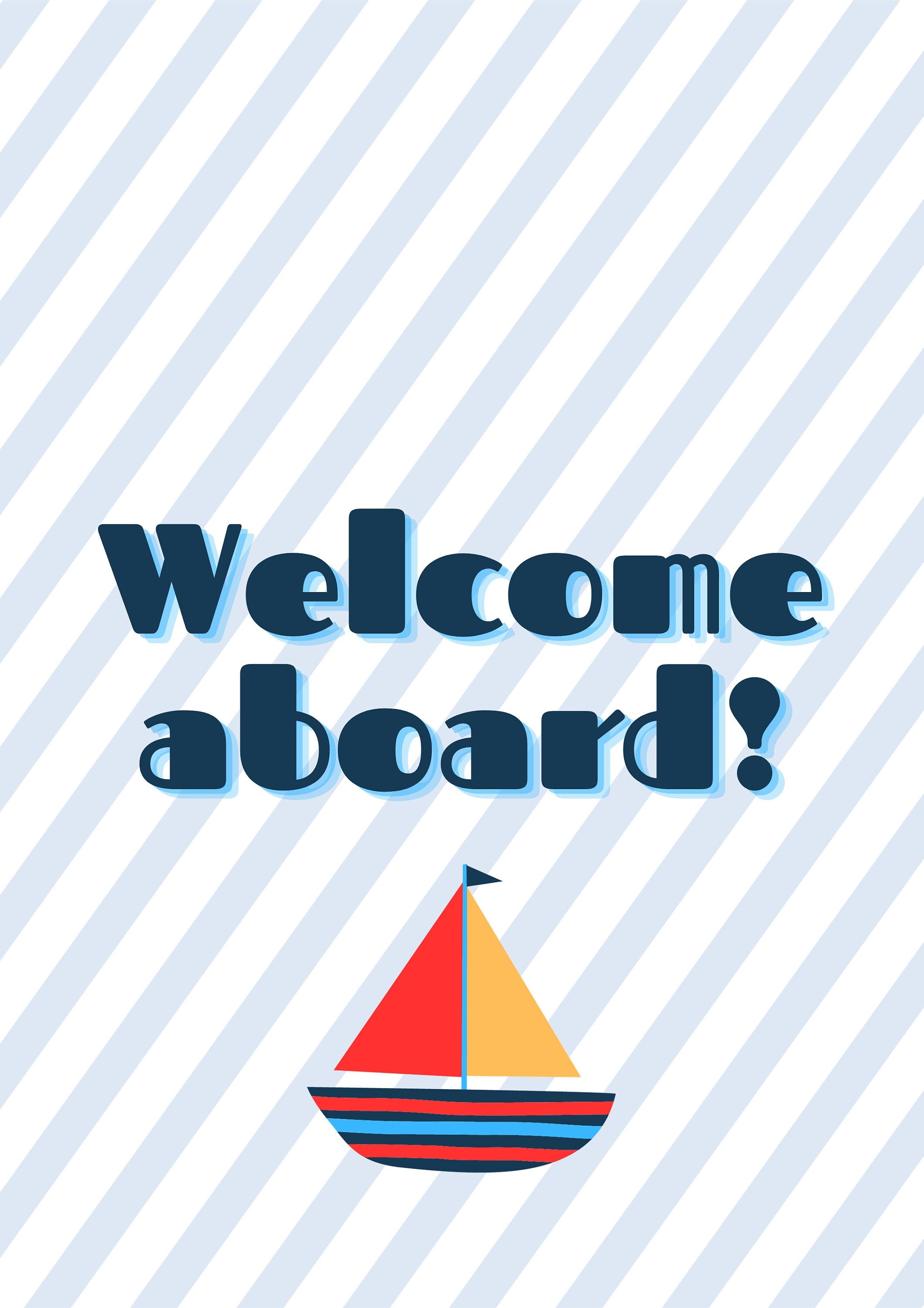 Welcome Aboard Digital Art Print/printable/room Decor/family/welcome ...