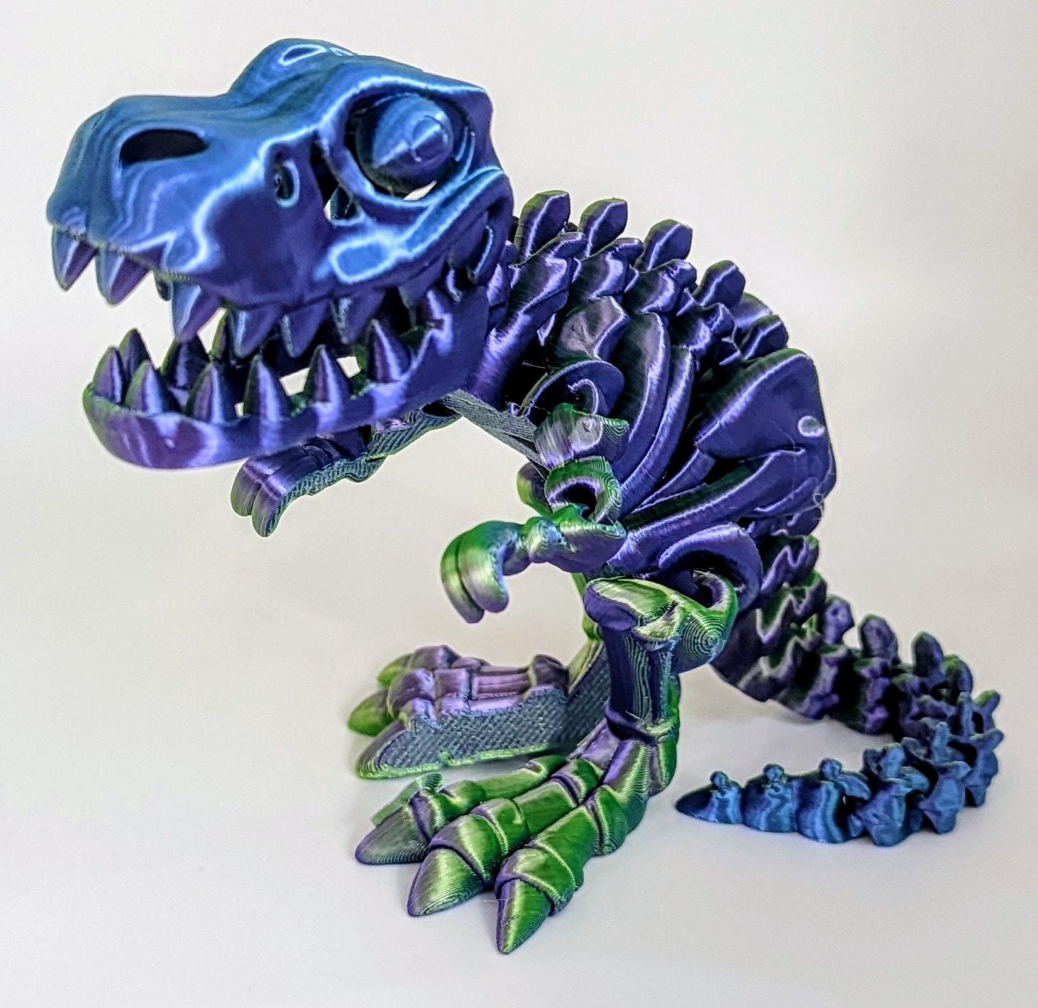 Articulated Skeleton T-rex With Stand and Bone 3D Printed Flexifactory ...