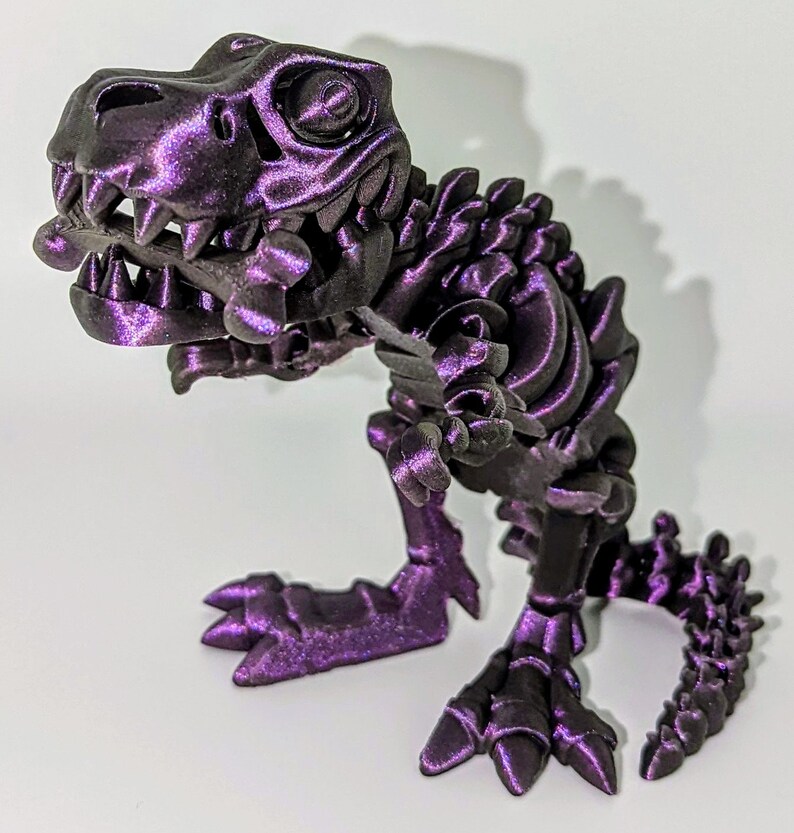 Articulated Skeleton T-rex With Stand and Bone 3D Printed Flexifactory ...