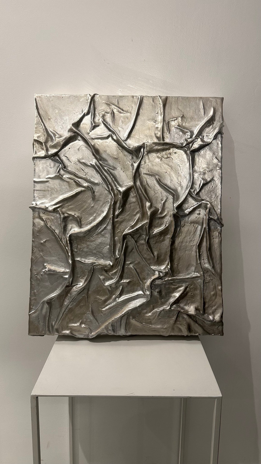 MOON 01 Plaster Art Textured Art Canvas Plaster Art Wall Decor Handmade ...