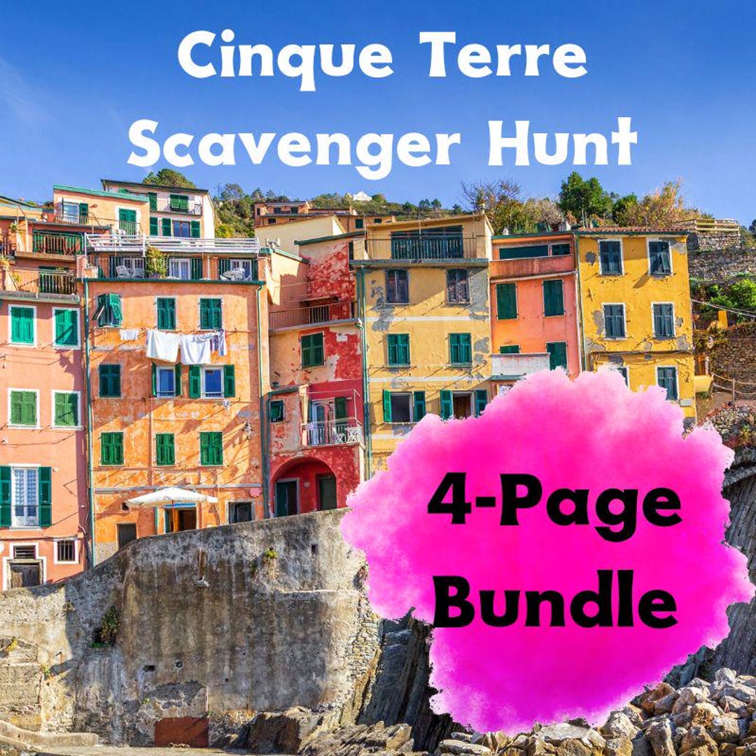 Cinque Terre Scavenger Hunt for Kids, Italy Coast Travel Game PDF ...