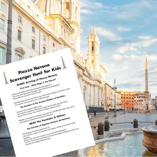 Rome Scavenger Hunt Printable for Kids, Italy Travel Activity PDF ...