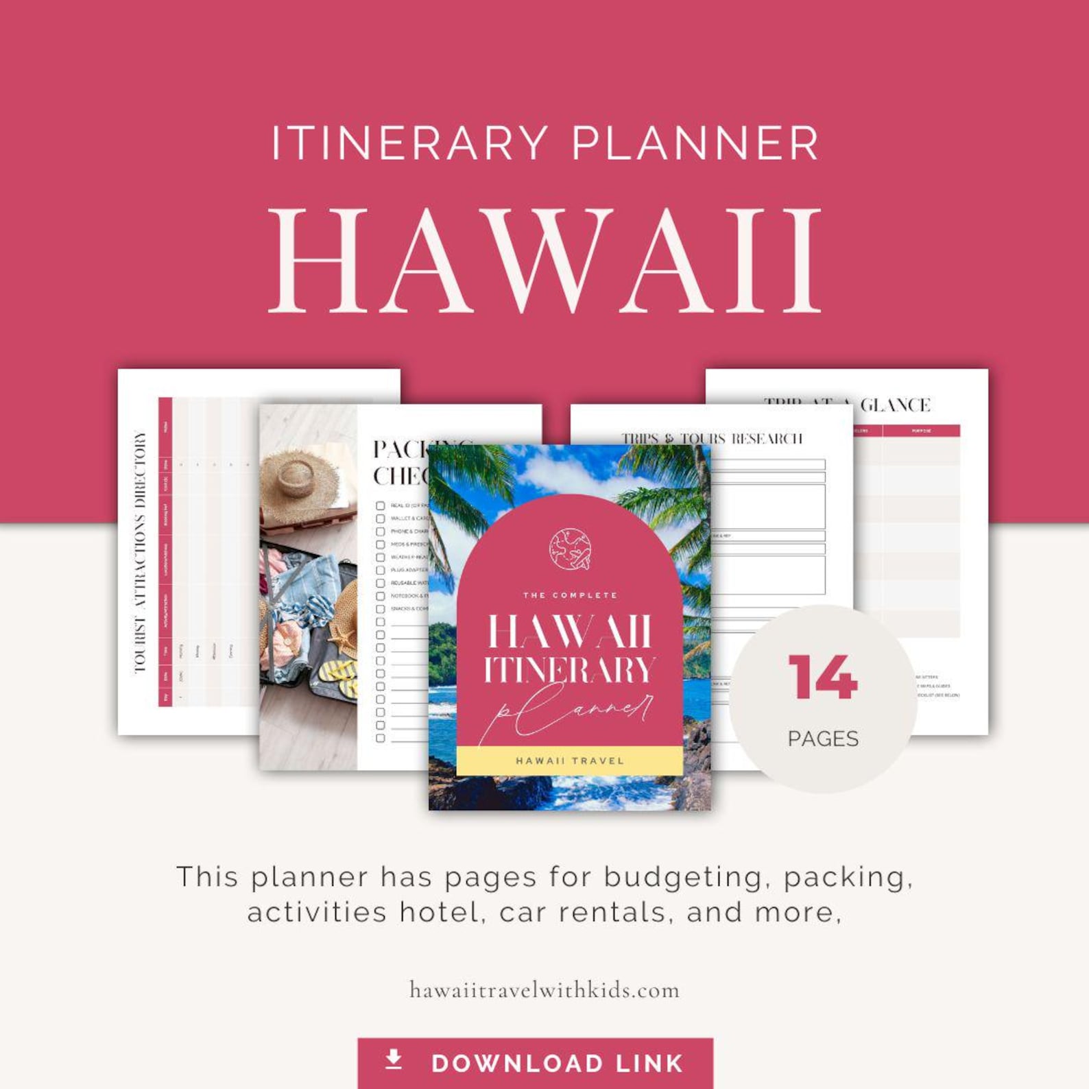 Hawaii Trip Planner PDF, Printable Vacation Itinerary & Packing List ...