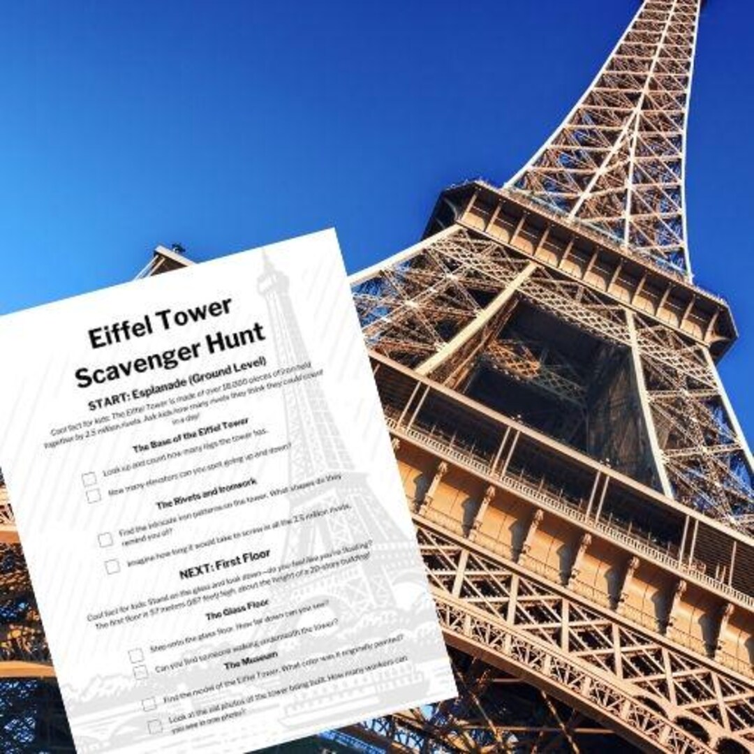 Eiffel Tower Scavenger Hunt (2 Pages) | Printable Travel Game for Kids ...