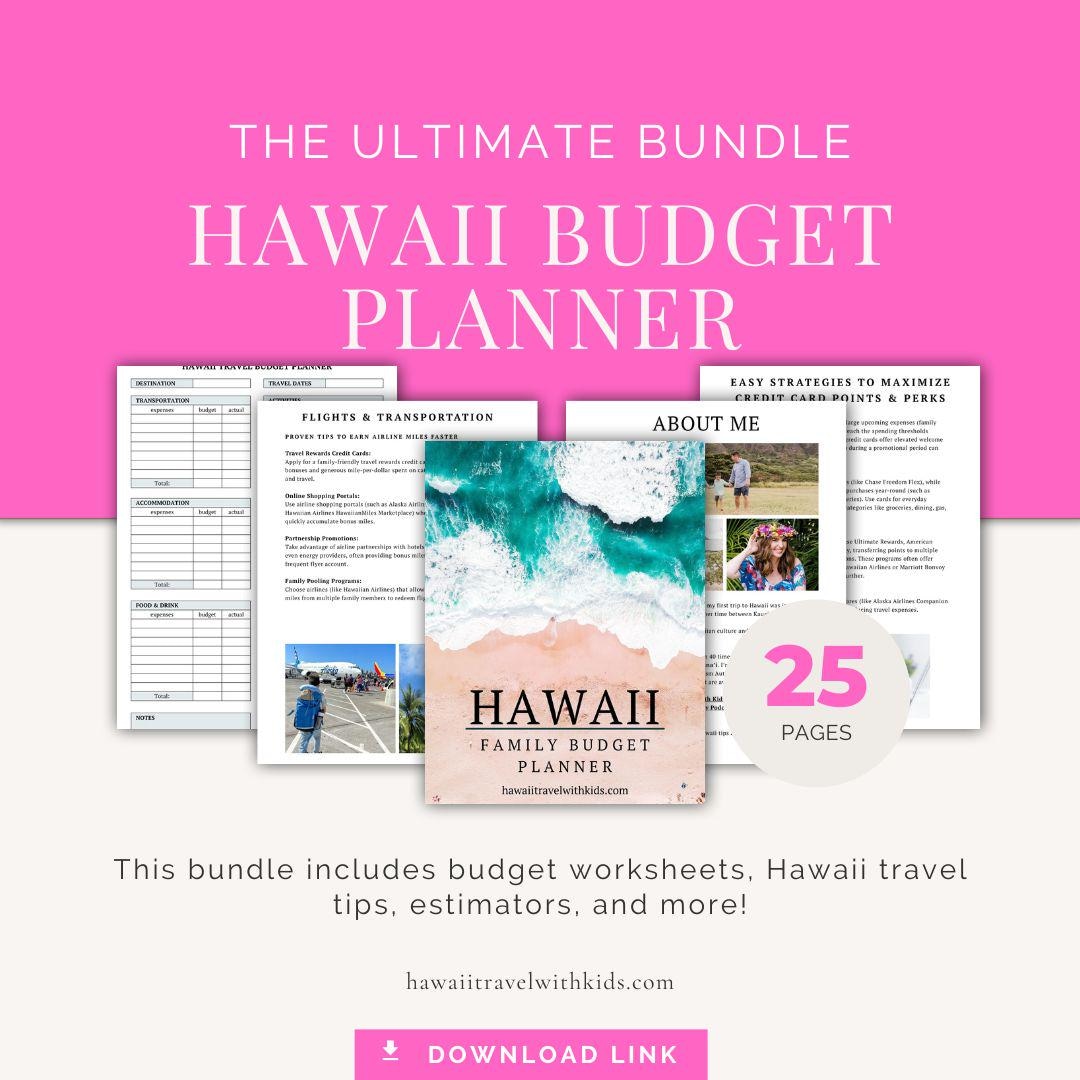 Hawaii Family Vacation Budget Planner | Printable Trip Expense Tracker ...