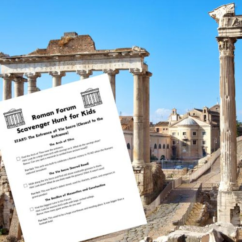 Rome Scavenger Hunt Printable for Kids, Italy Travel Activity PDF ...