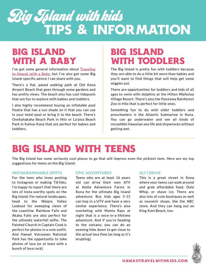 Big Island Travel Guide for Families, 7 Day Hawaii Itinerary With Kids ...