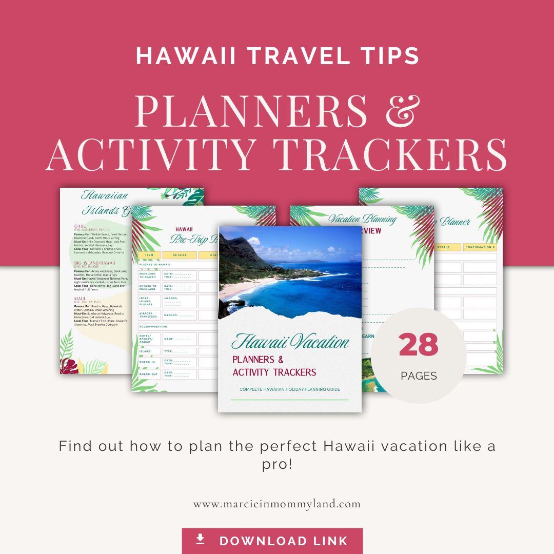 Hawaii Vacation Planner & Activity Tracker, Trip Planning Printable ...
