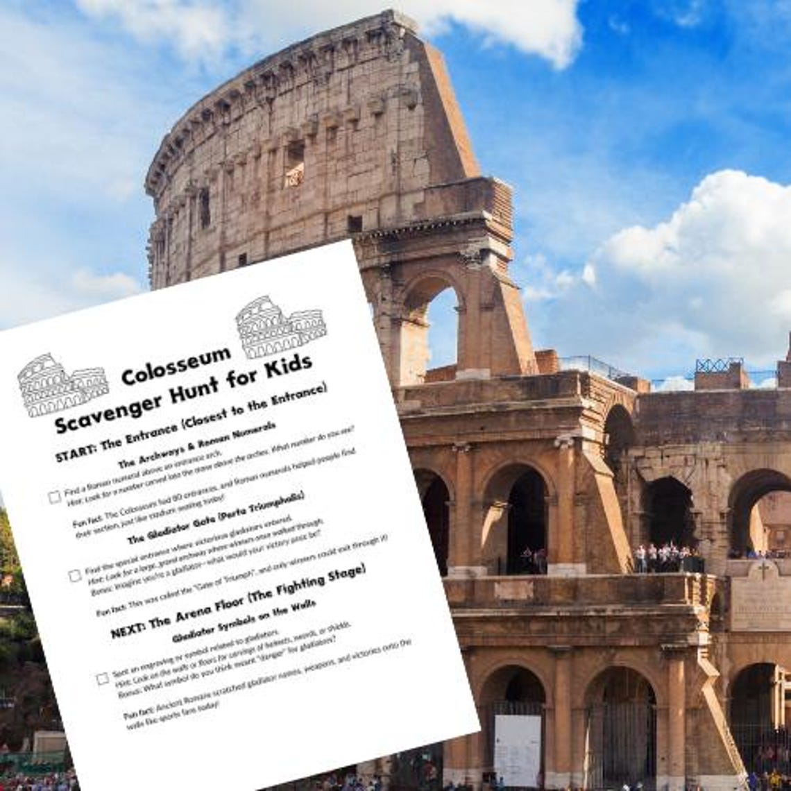 Rome Scavenger Hunt Printable for Kids, Italy Travel Activity PDF ...