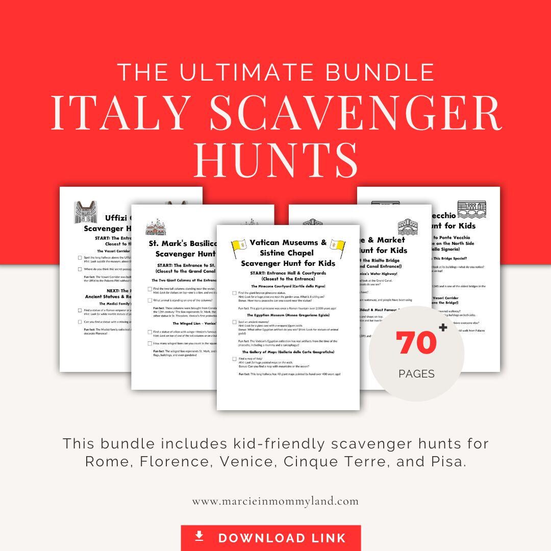 Italy Scavenger Hunt for Kids, Printable Travel Activities, Family ...