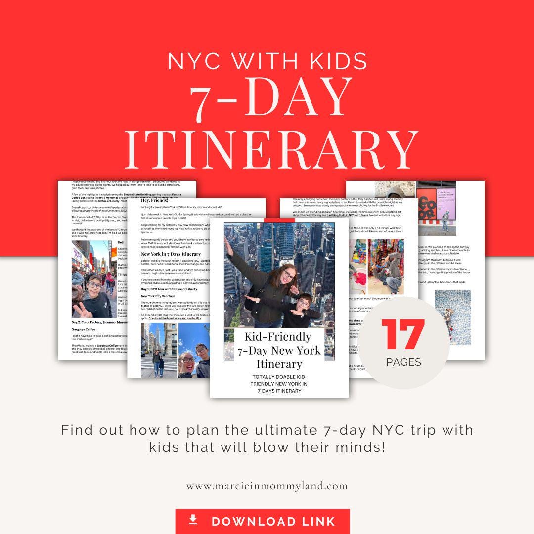7-day NYC Family Guide, New York With Kids, Printable Travel Itinerary ...