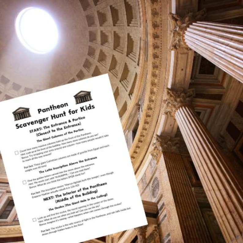 Rome Scavenger Hunt Printable for Kids, Italy Travel Activity PDF ...