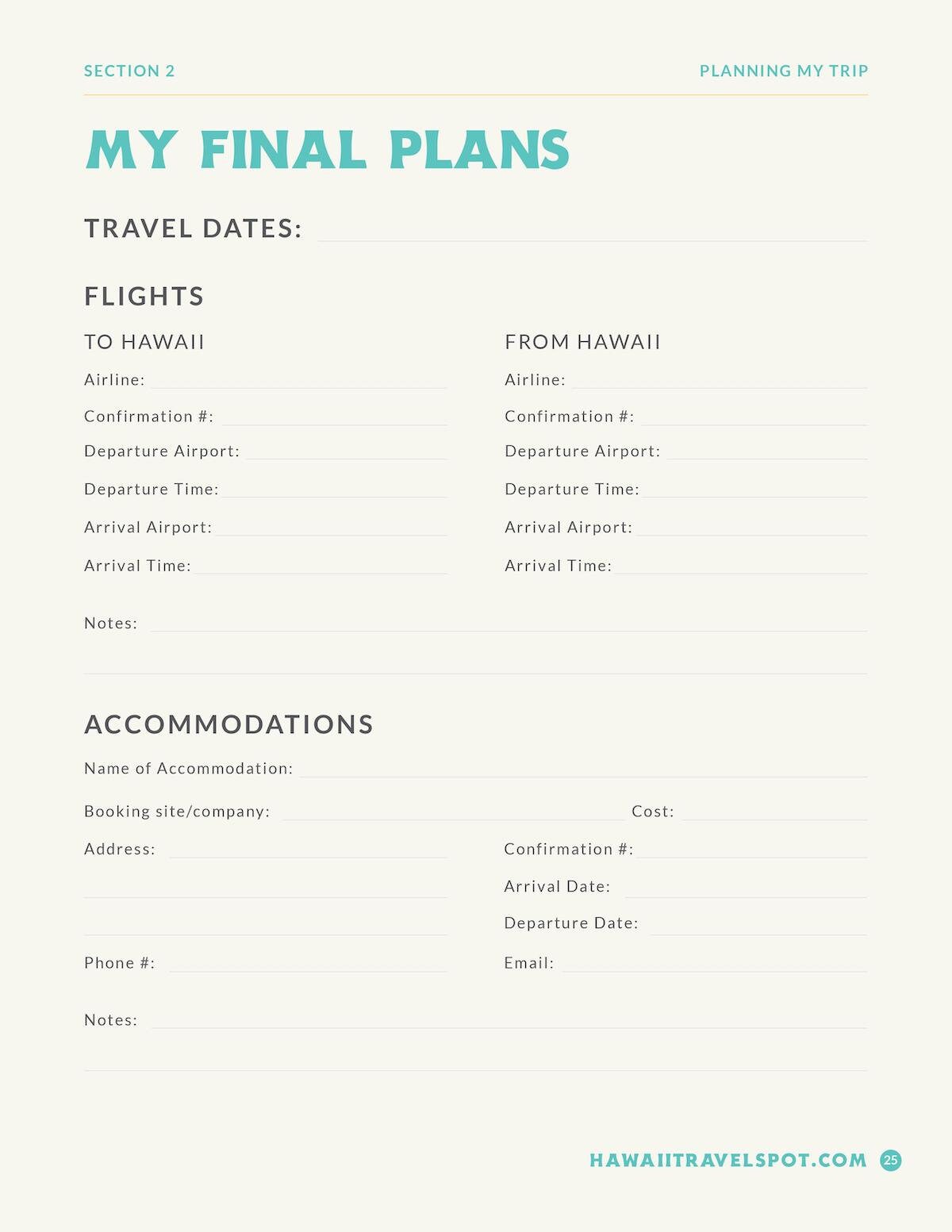 Printable Hawaii Travel Journal for Families | Scrapbook, Daily ...