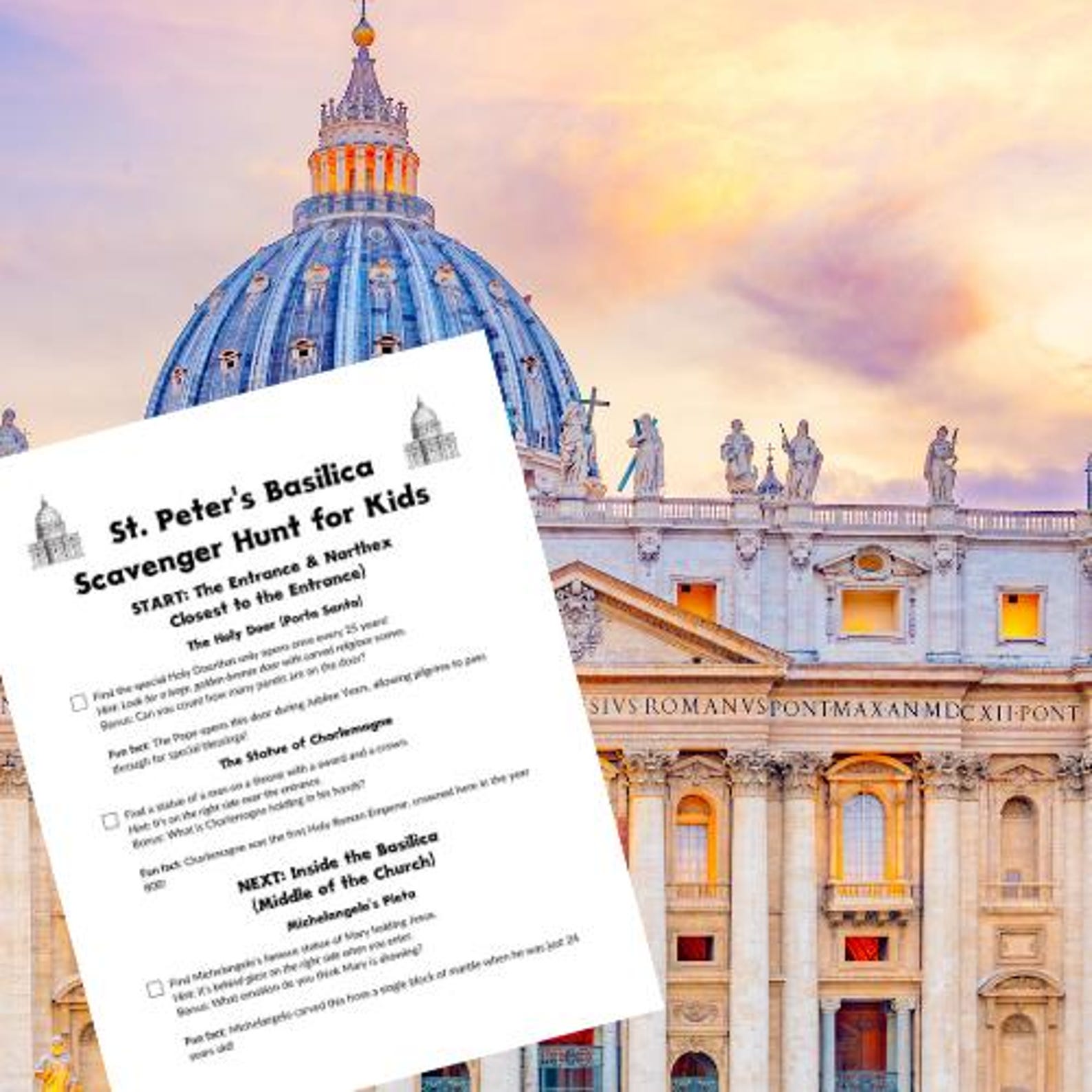 Rome Scavenger Hunt Printable for Kids, Italy Travel Activity PDF ...