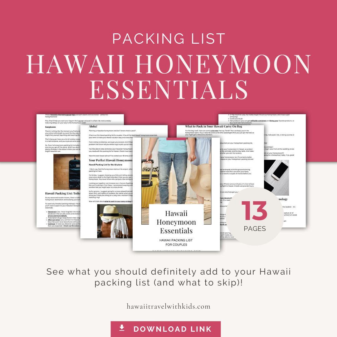 Hawaii Packing List for Couples | Printable Honeymoon Packing Guide ...