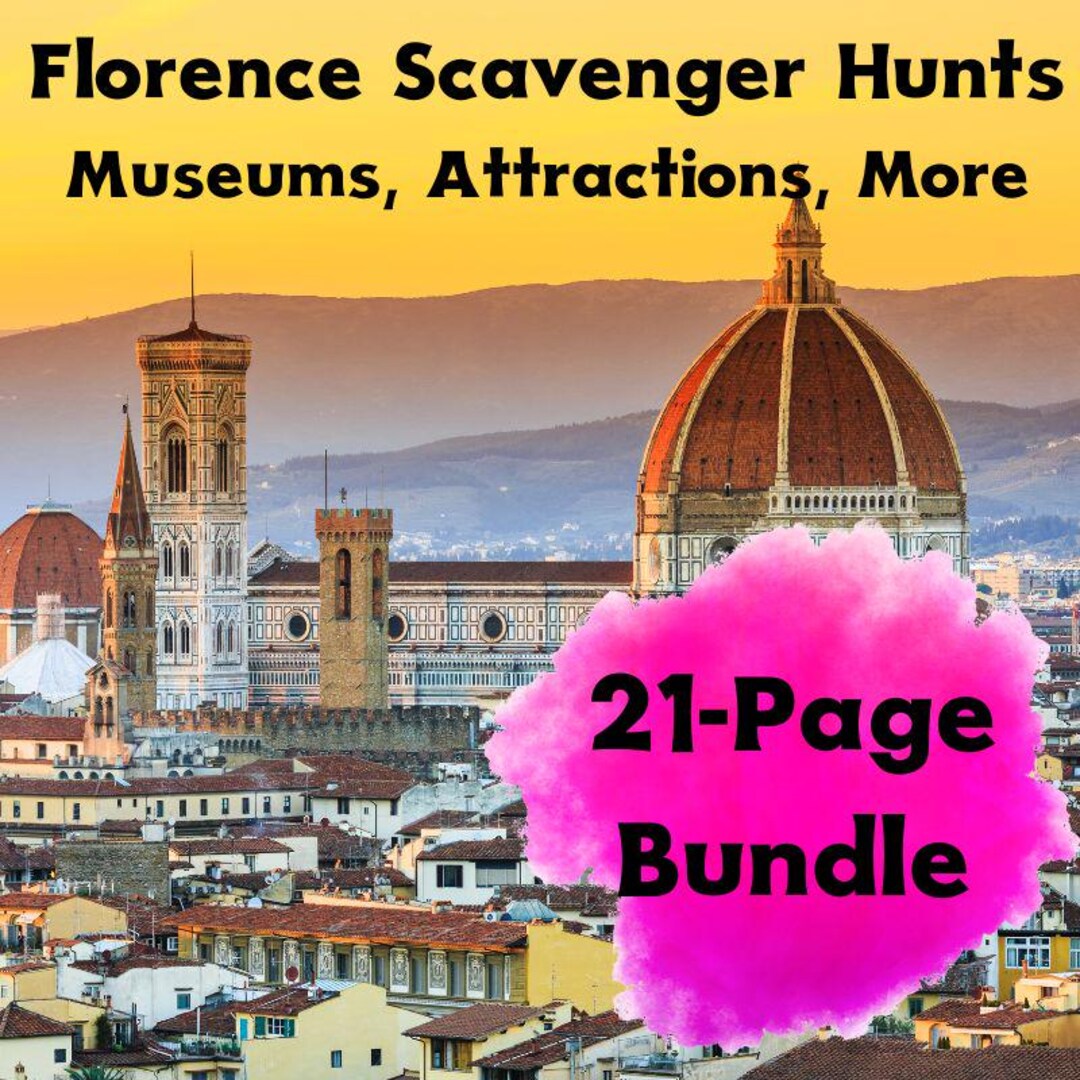 Florence Scavenger Hunt Bundle | 21-page Printable Travel Game for Kids ...