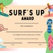 Surf’s up Certificate for Kids, Printable Hawaii Surf Award PDF ...
