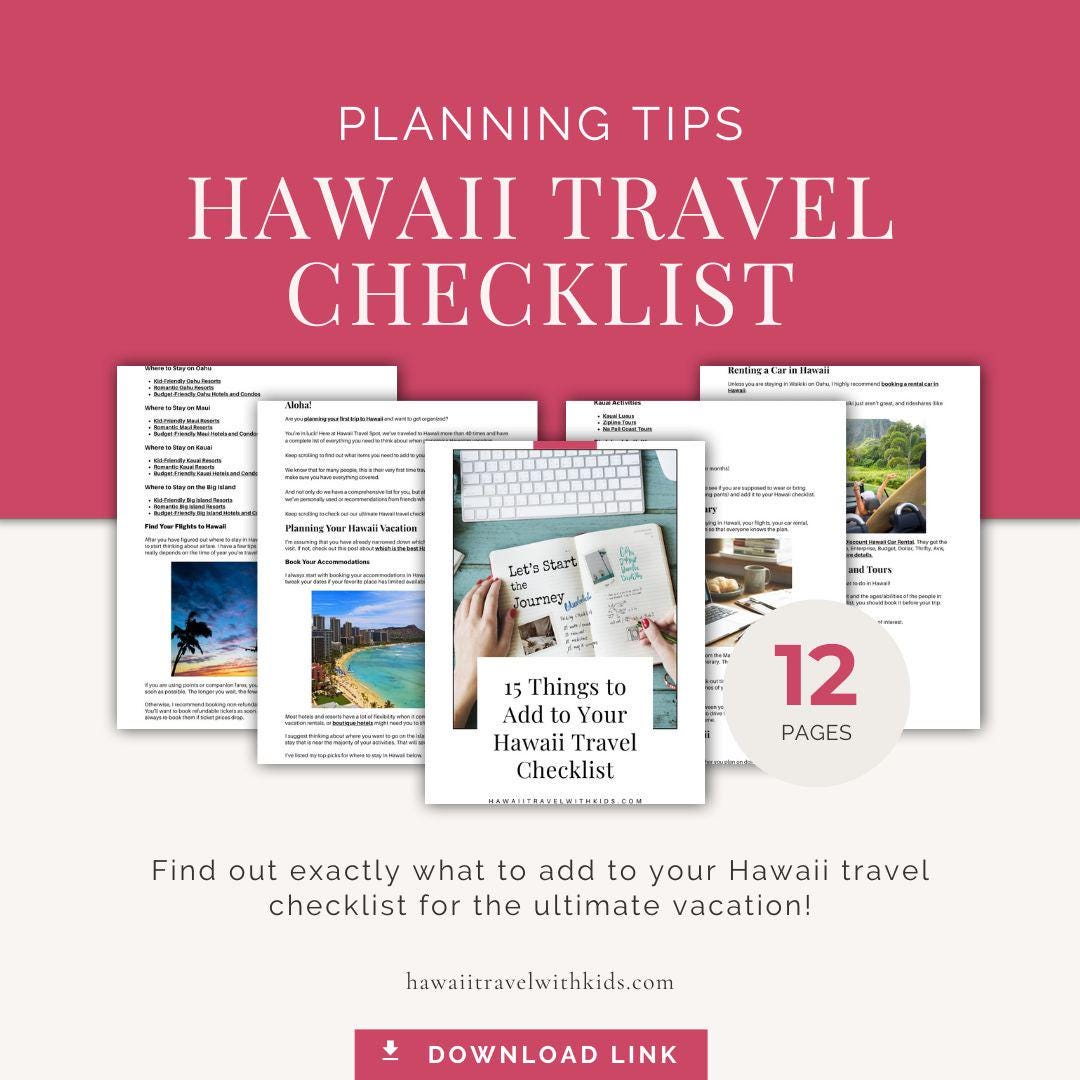 Hawaii Travel List, Printable Packing Guide PDF, Family Vacation ...