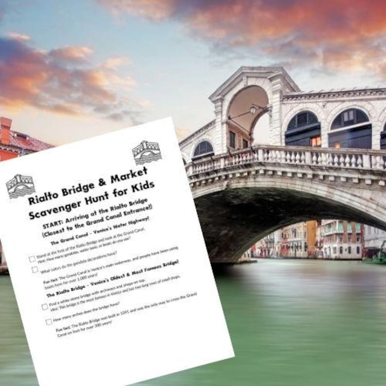 Venice Scavenger Hunt Bundle | 16-page Printable Travel Game for Kids ...
