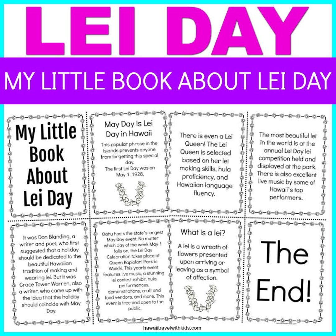 Lei Day Activity Book for Kids, Printable Hawaiian Culture Worksheet ...