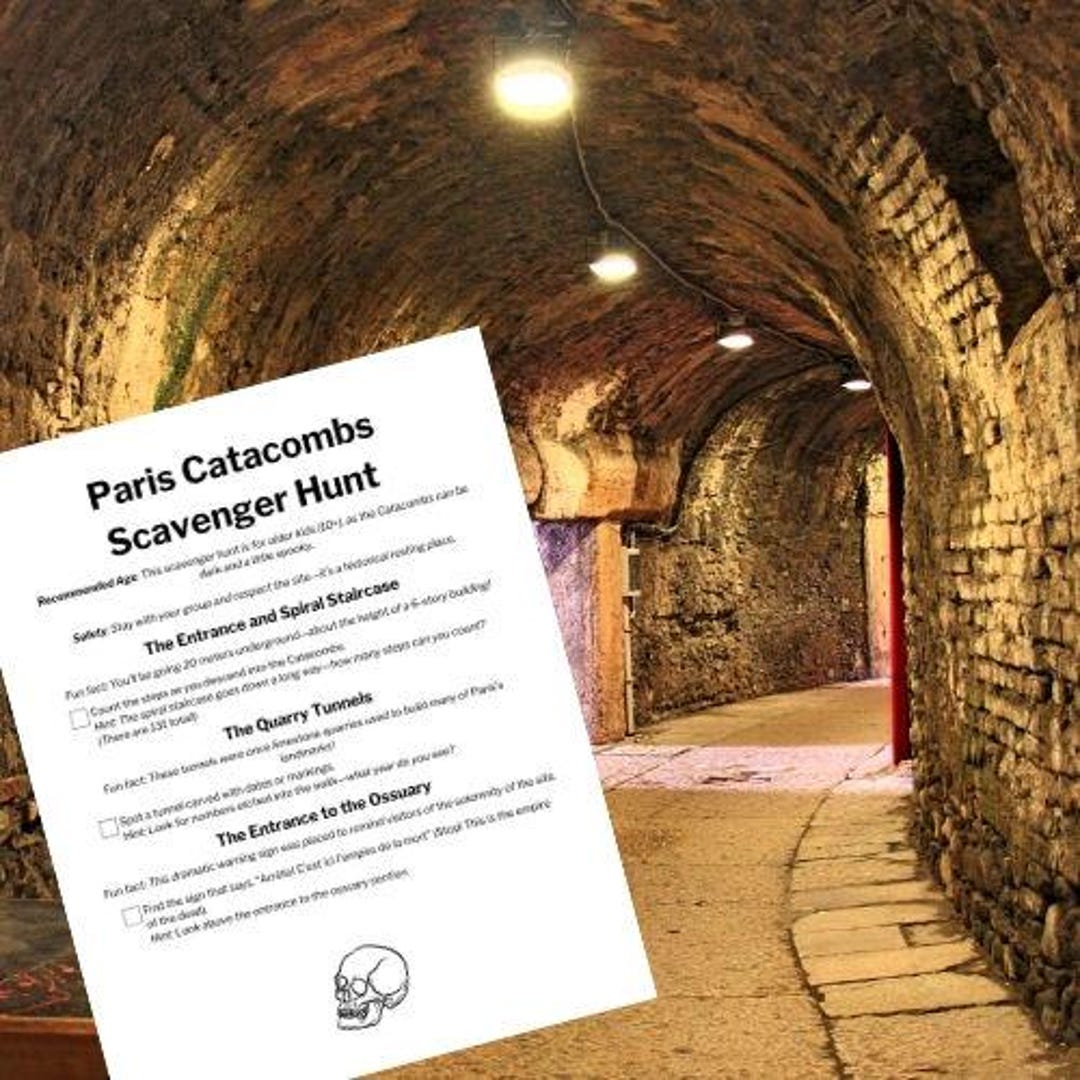 Paris Catacombs Scavenger Hunt | Printable Travel Game for Older Kids ...