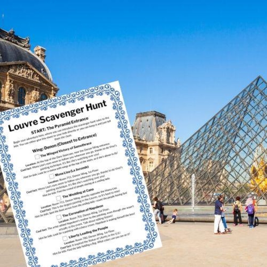 Louvre Museum Scavenger Hunt for Kids, Printable Paris Art Activity PDF ...