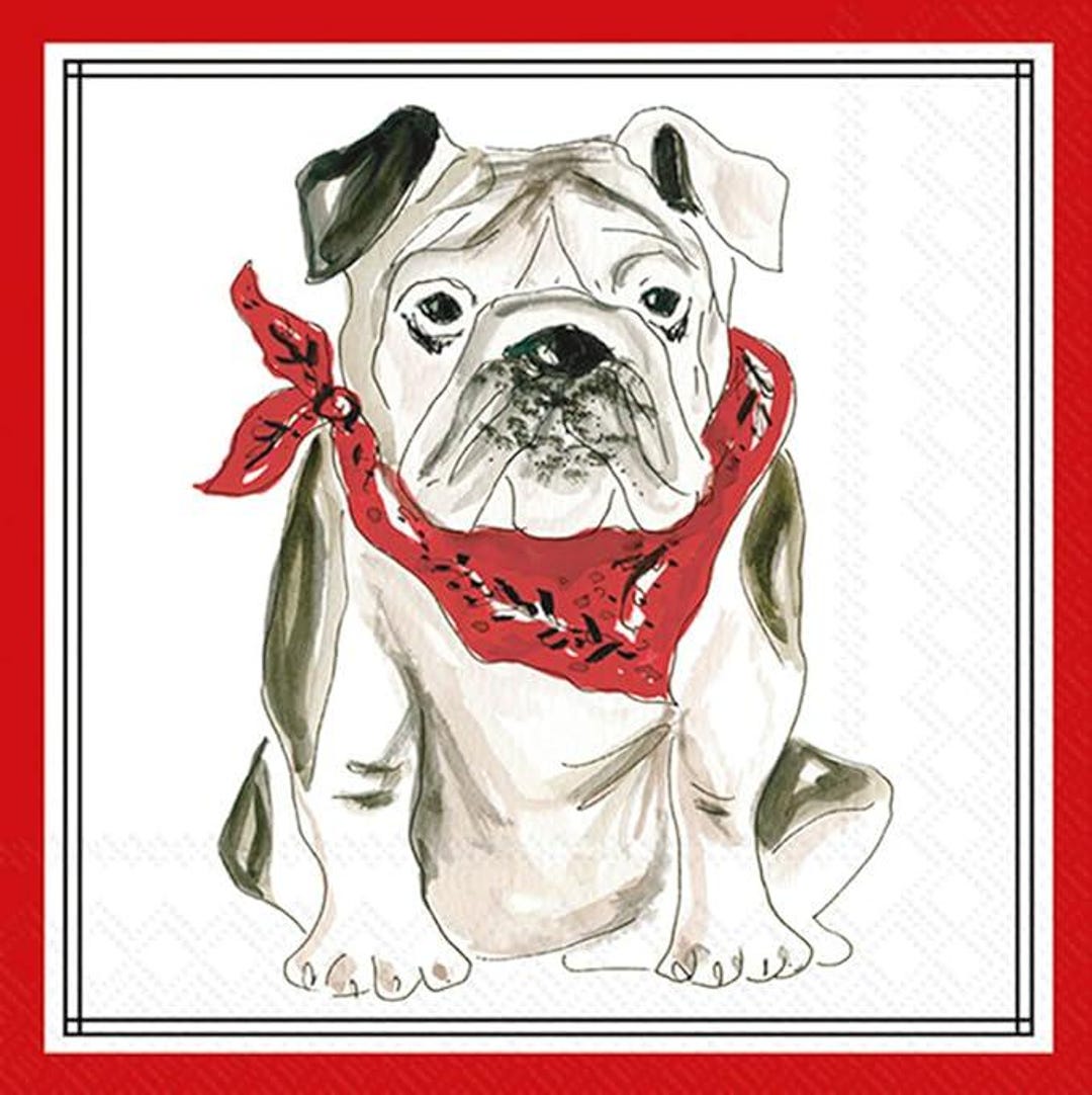 Red Bulldog Hometown Pride Decoupage Napkin, 5" X 5" Cocktail Size ...