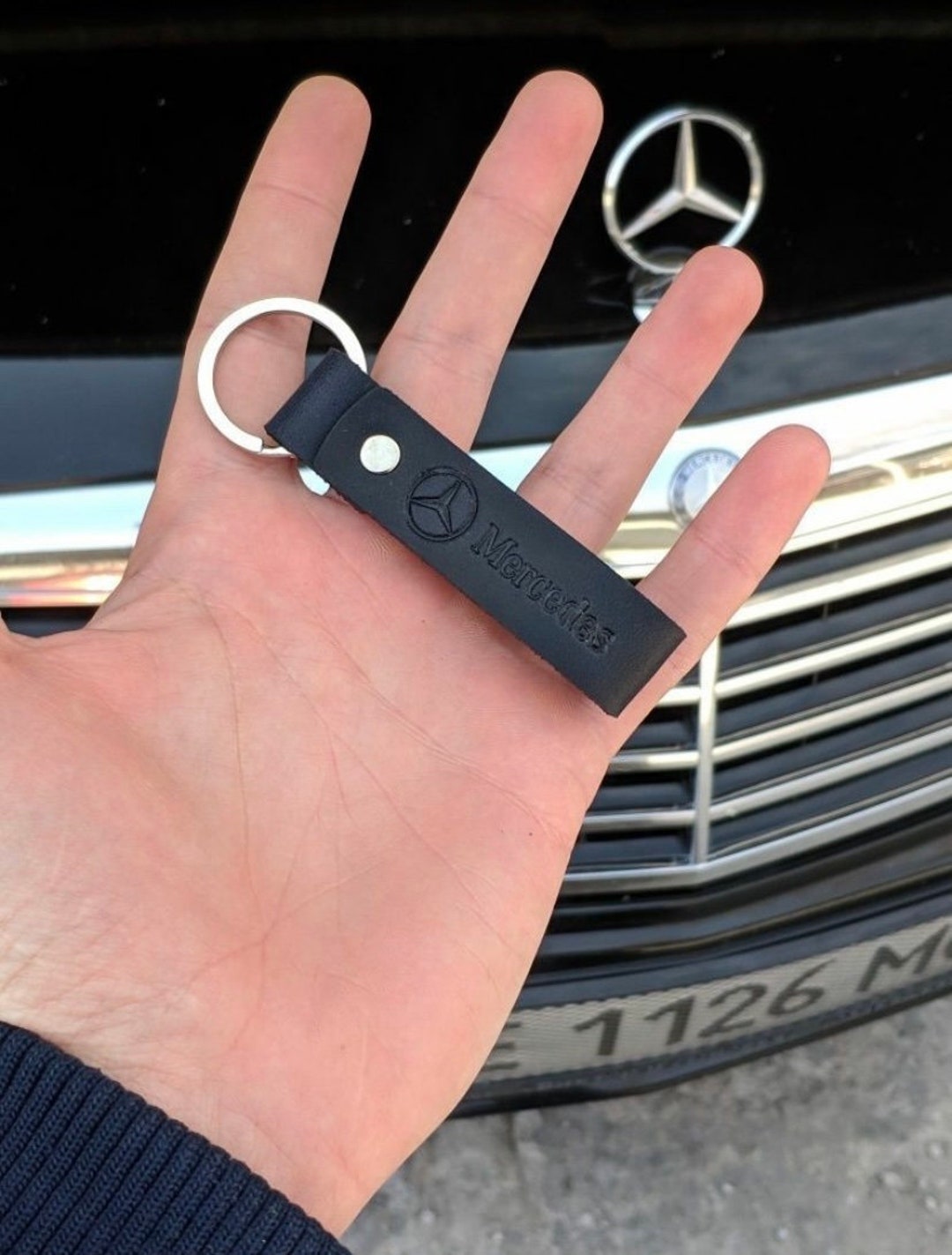 Mercedes Keychain ,car Logo Keychain Personalized Leather Keychain - Etsy
