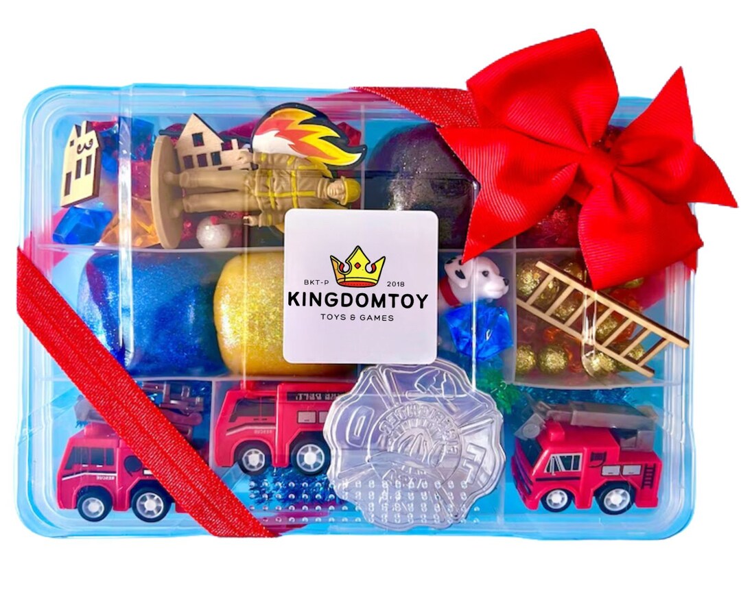 Fire Truck Play Dough Kit Sensory Kit Busy Box Playdough Kit Sensory ...