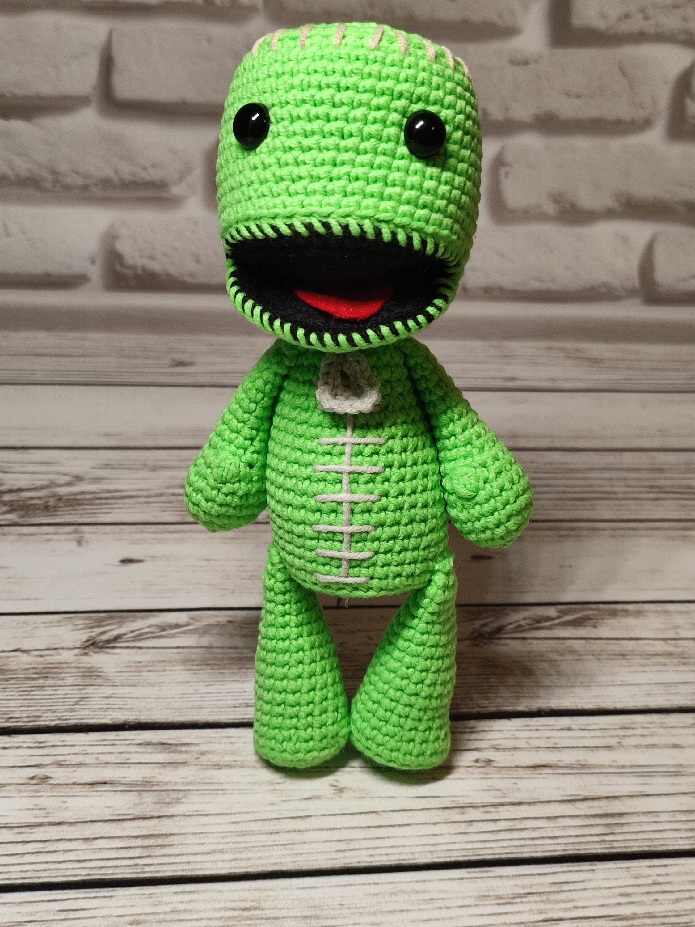 Crochet Sackboy Green sackboy Plush little Big Planet Birthday Sackboy ...