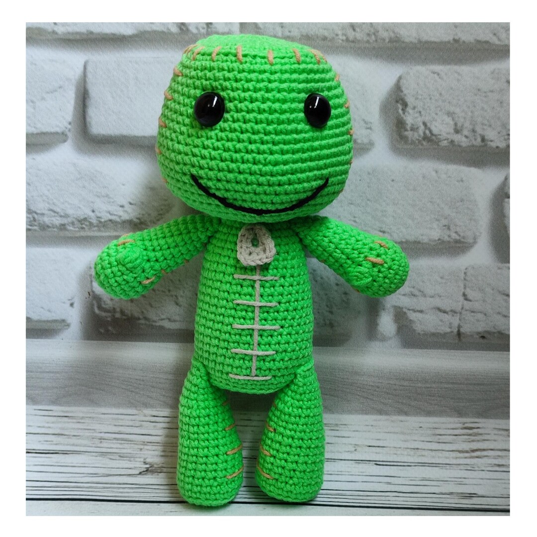 Green Sackboy Crochet Plush Little Big Planet Birthday Gifts Sack Boy ...