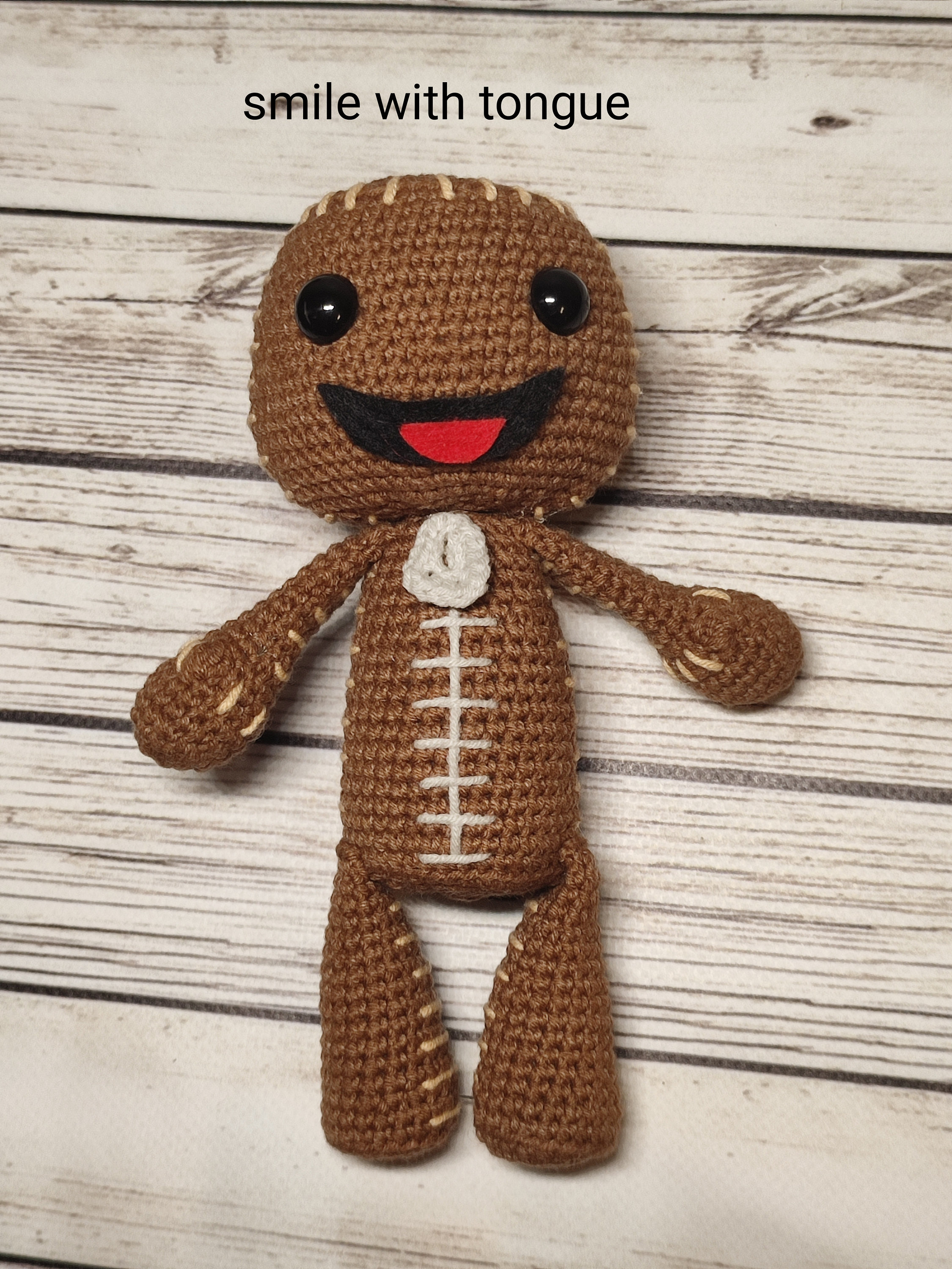 Sackboy Handmade Crochet Doll Little Big Planet 3 Birthday Present Sack ...