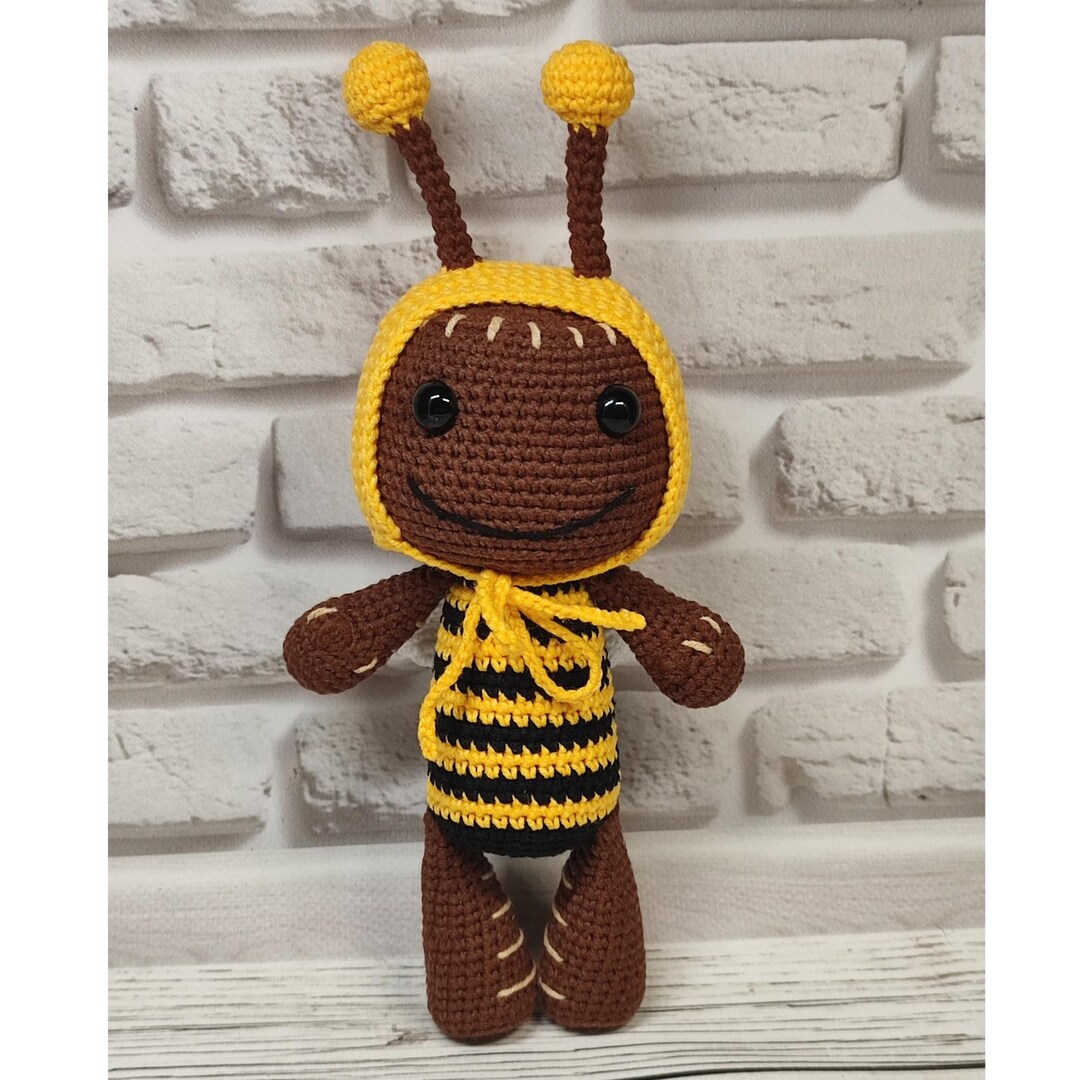 Crochet Sackboy Doll in a Bee Costume Plush Sacboy Little Big Planet 3 ...