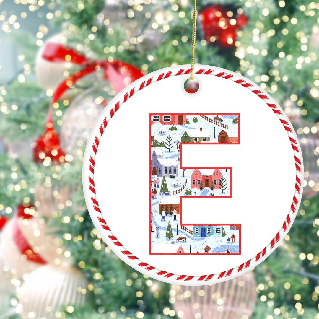 Letter E Christmas Ornament Initial Ornament Letter Ornament Personal ...