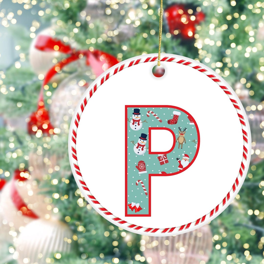 Letter P Christmas Ornament Initial Ornament Letter Ornament Personal ...