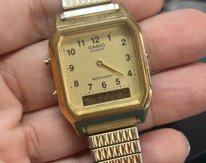 Vintsge Unisex Casio Dual Time AQ-230 - Etsy