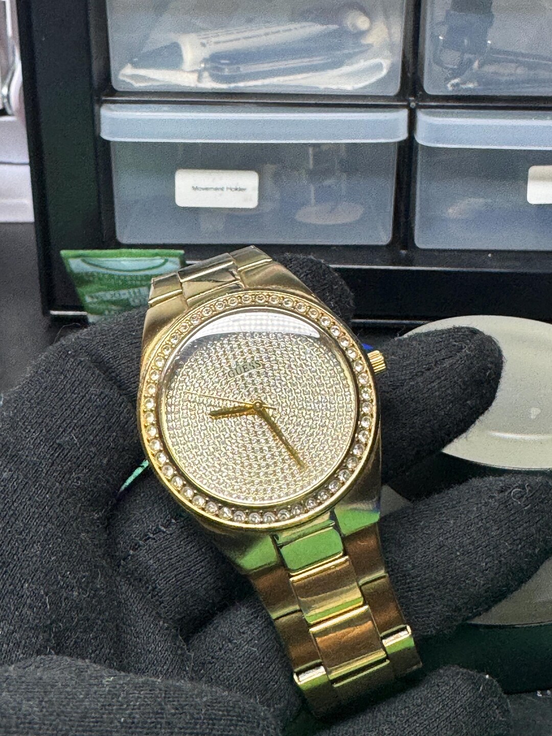 Vintage Guess Gold-tone Crystal Watch – 90s Y2K Bling, Small Wrist - Etsy