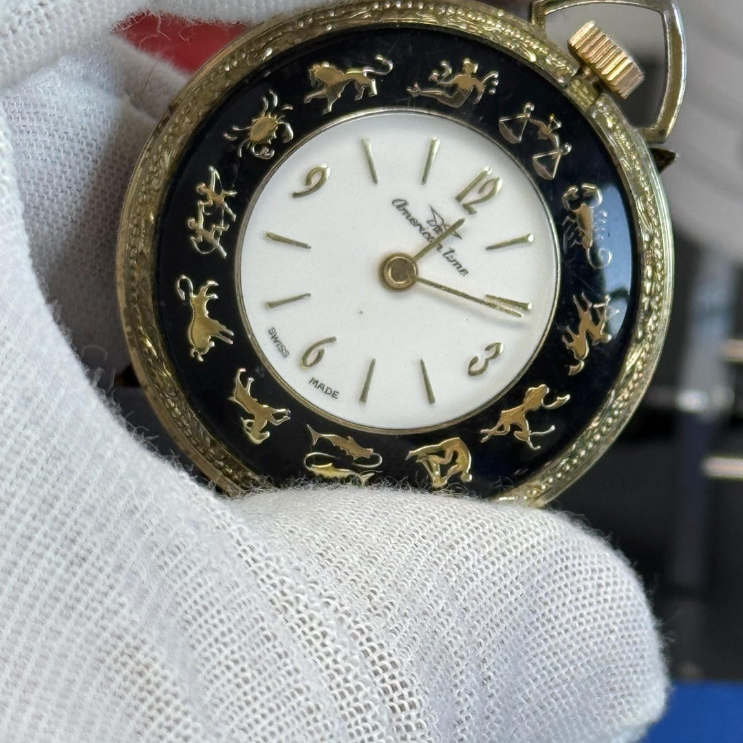 Vintage Swiss Zodiac Pendant Watch With Cameo Back - Fully Working - Etsy