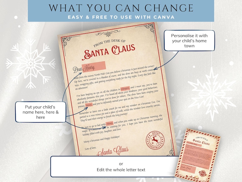 Personalised Letter From Santa, Editable Letter From Father Christmas ...