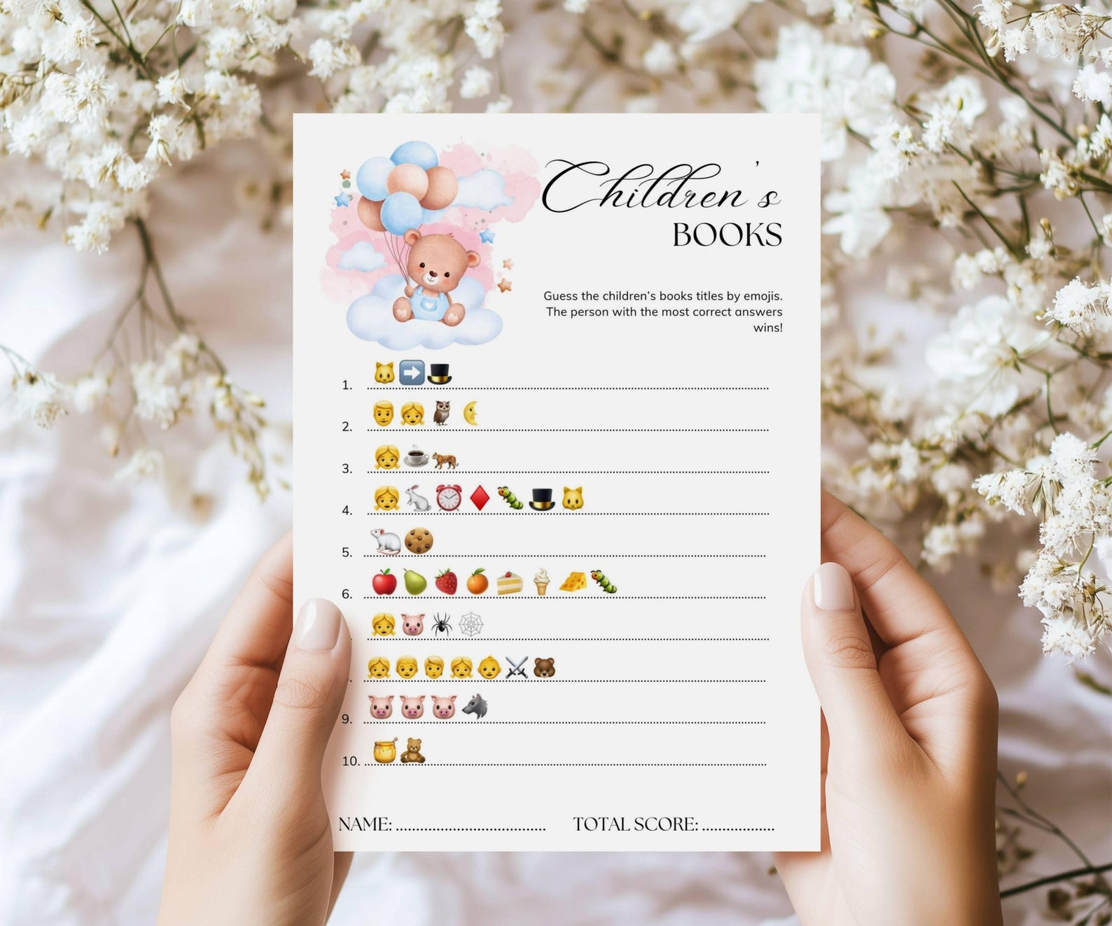 Baby Shower Childrens Book Emoji Game, Emojis Quiz, Fun Icebreaker ...