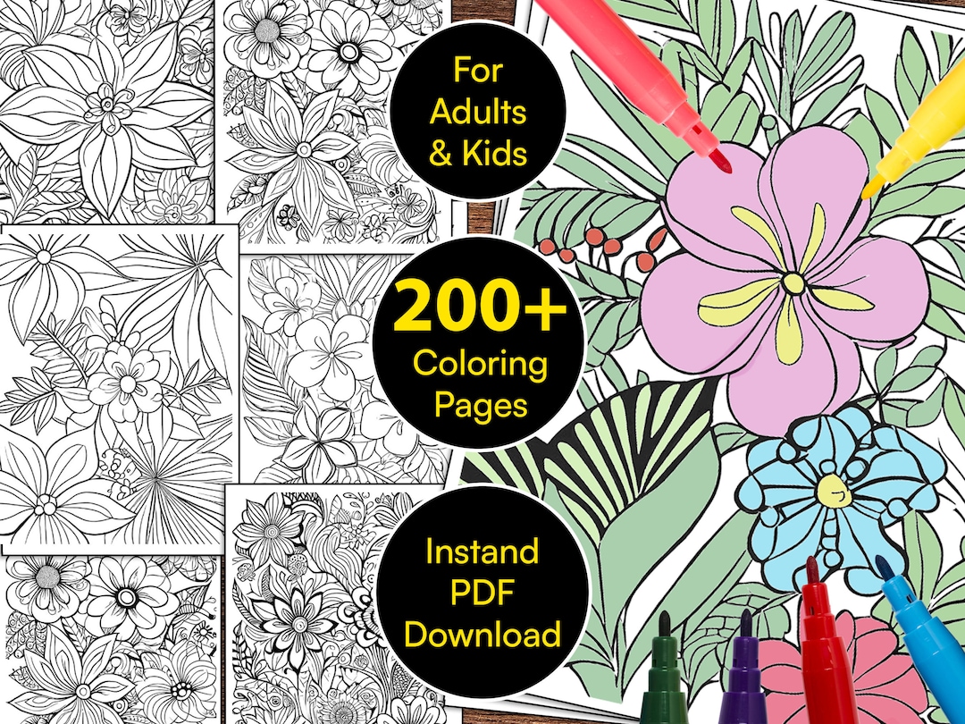 200+ Coloring Pages With Floral Leaf Designs for Adults and Kids ...