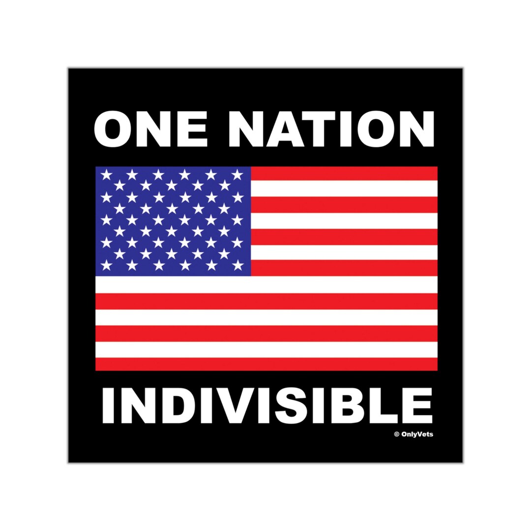 US FLAG "one Nation, Indivisible" Square Vinyl Stickers - Etsy