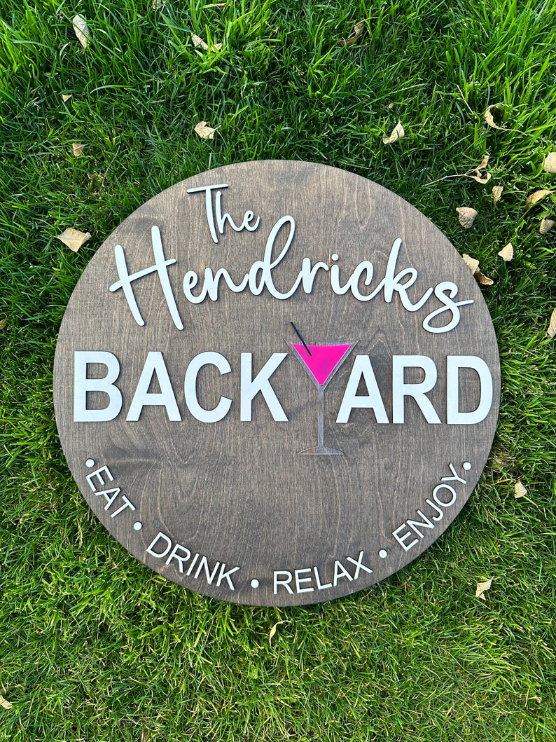 18” Personalized Family Backyard Sign - Etsy