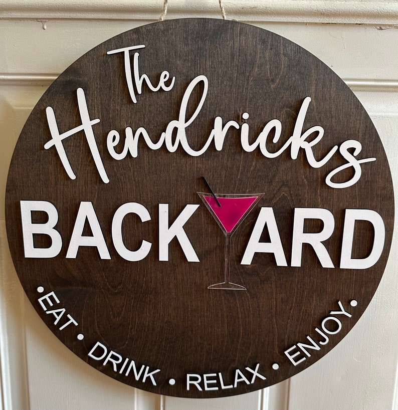 18” Personalized Family Backyard Sign - Etsy