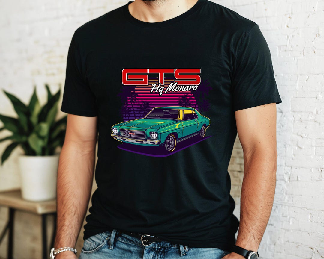 Vintage Muscle Car Graphic Tee, Retro GTS Monaro Design, Stylish Men's ...