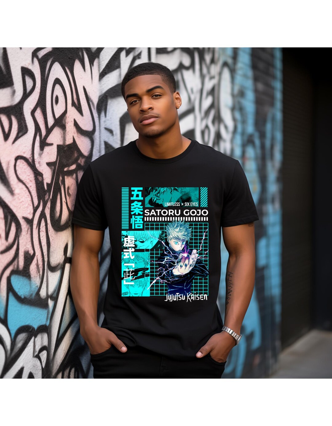 Anime Inspired Graphic Tee, Satoru Gojo Jujutsu Kaisen T-shirt, Unisex ...