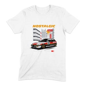 Nostalgic Racing T-shirt, Retro Car Graphic Tee, JDM Style Apparel, 90s ...
